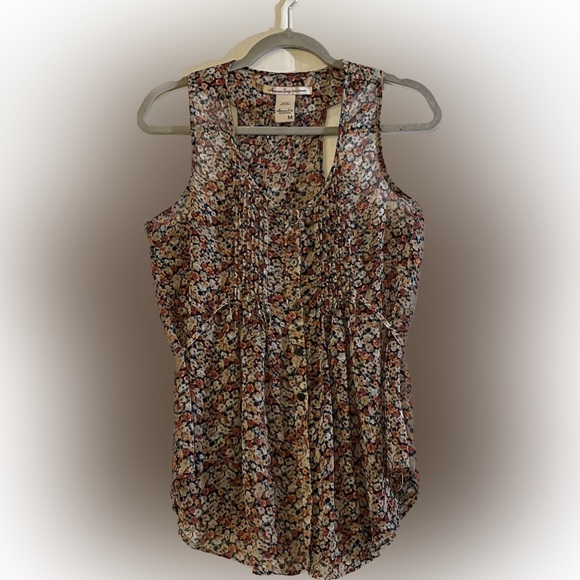 American Rag | Tops | American Rag Floral Wispy Button Tie Sleeveless ...